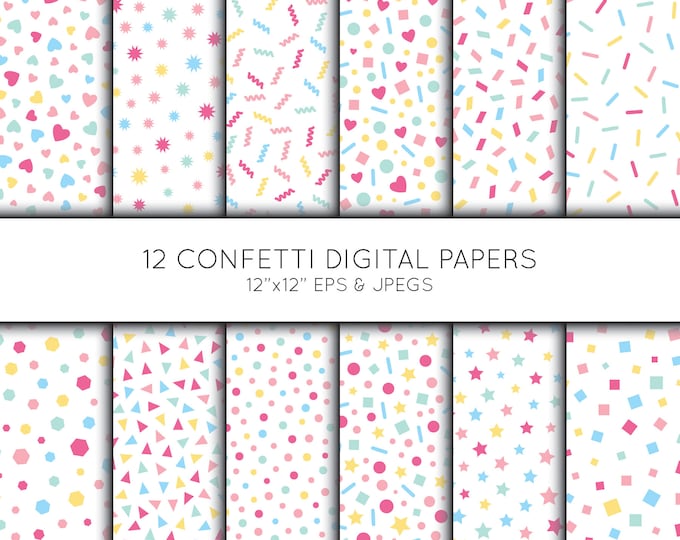 Party Digital Paper Confetti Scrapbook Paper Sprinkles - Etsy