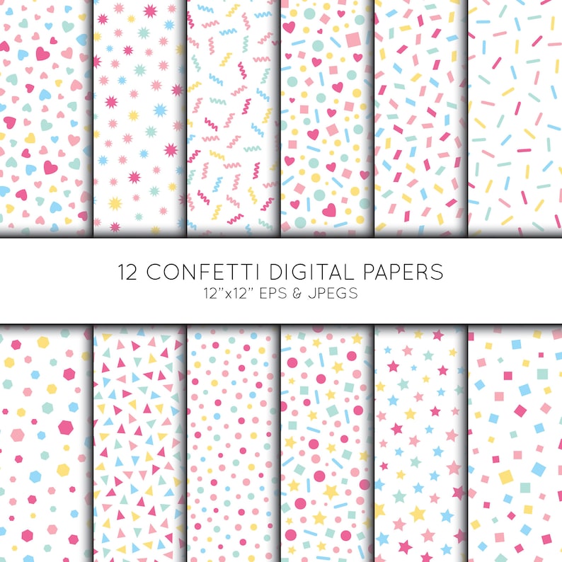 Party Digital Paper Confetti Scrapbook paper Sprinkles | Etsy