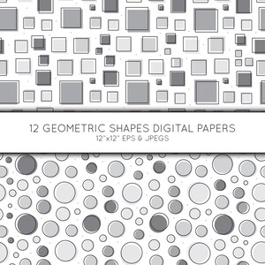 Geometric Digital Paper, Geometric Scrapbook Paper, Digital Paper Pack ...