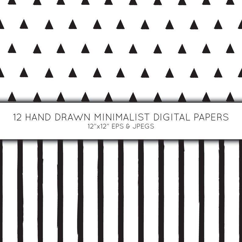 Geometric Digital Paper Minimalist Scrapbook Paper Digital | Etsy