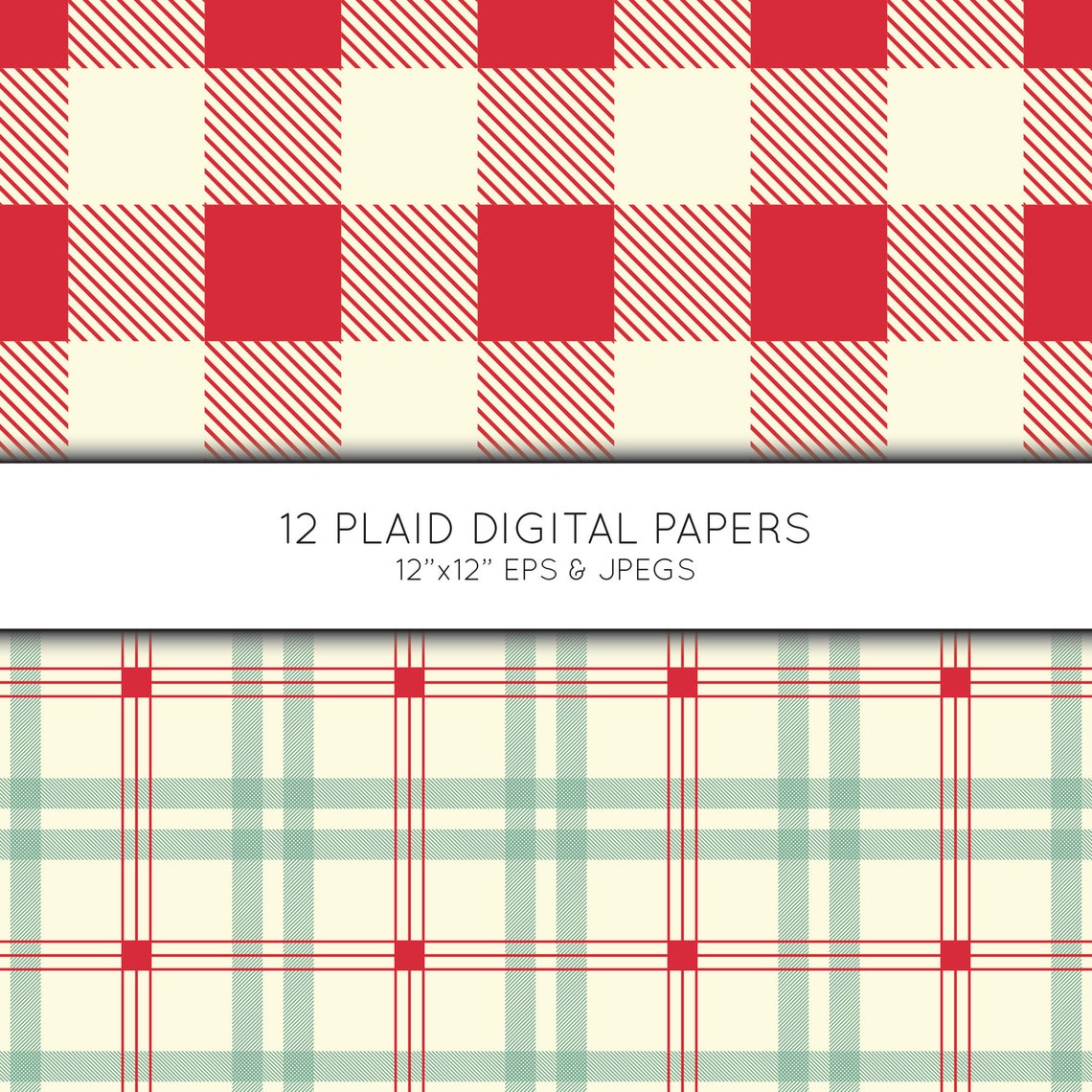 Plaid Digital Paper Buffalo Plaid Scrapbook Paper Check - Etsy