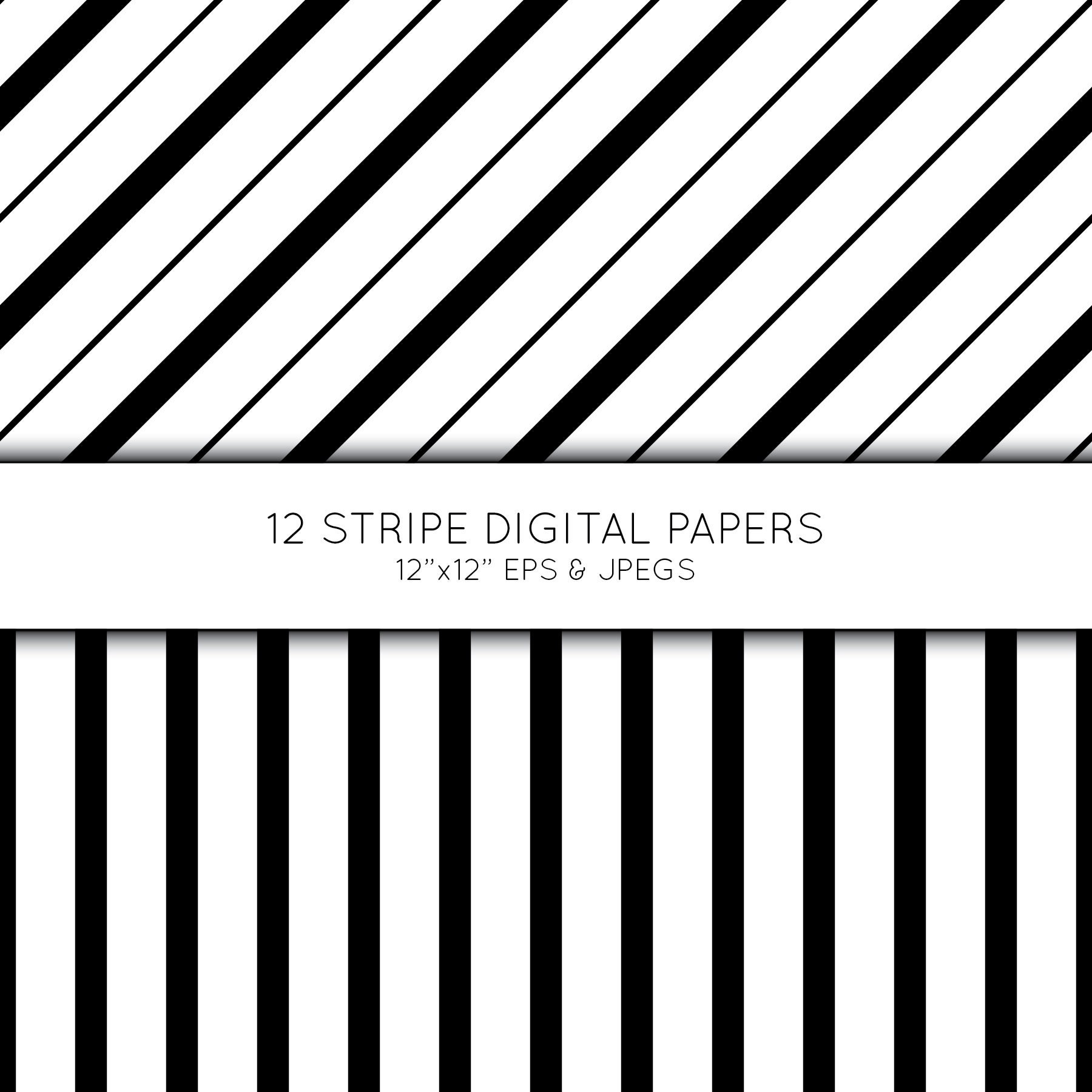 Stripe Digital Paper, Striped Scrapbook Paper, Stripes Digital Paper ...