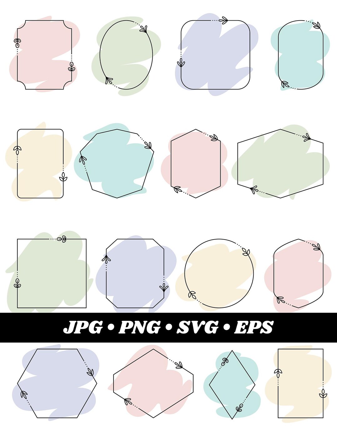 Digital Frames Clipart, Digital Labels Clip Art Set, Digital Clip Art ...
