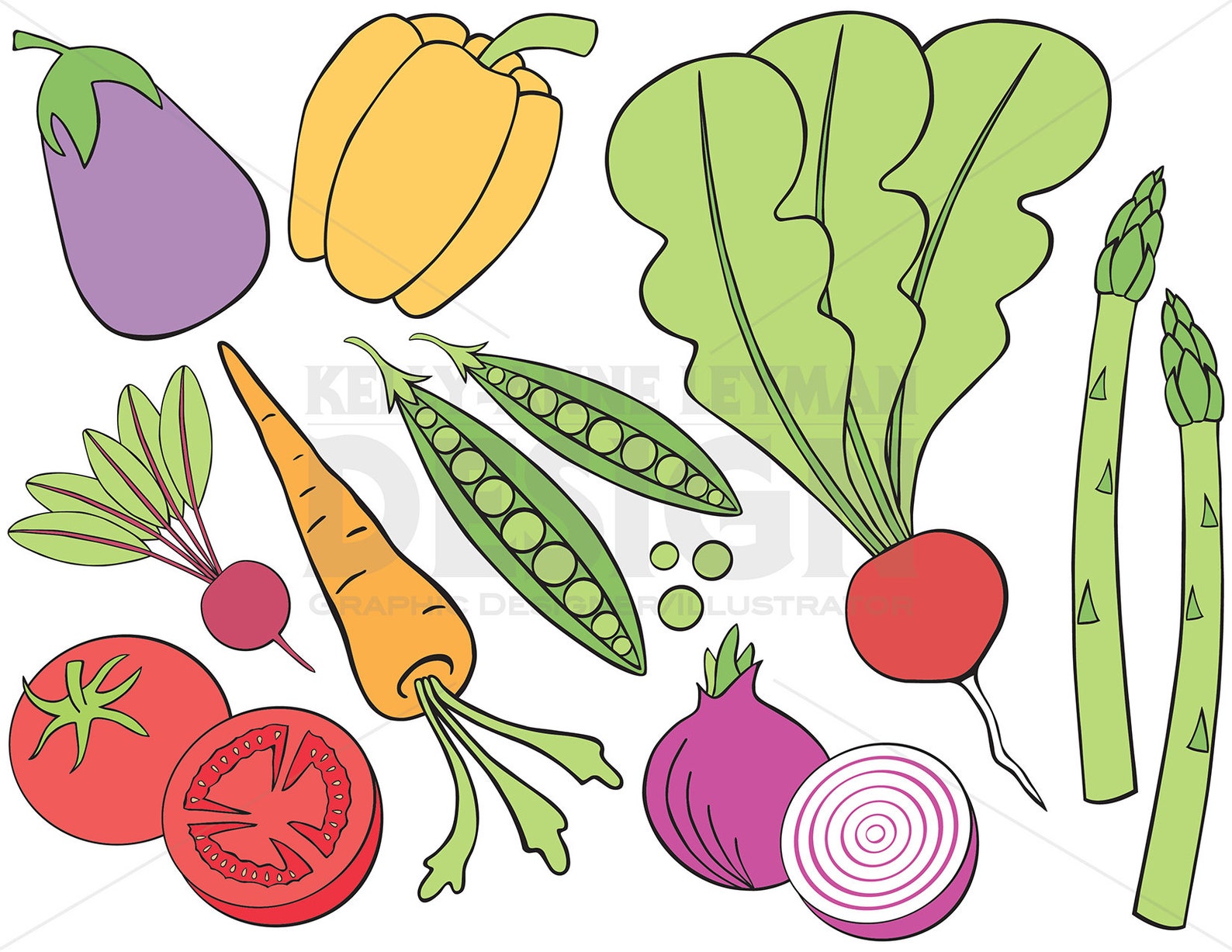 Doodle Vegetable Clip Art Set, Hand Drawn Food Clipart, Commercial Use ...