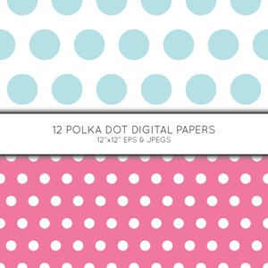 Dot Digital Paper, Polka Dot Scrapbook Paper, Dot Digital Paper Pack ...