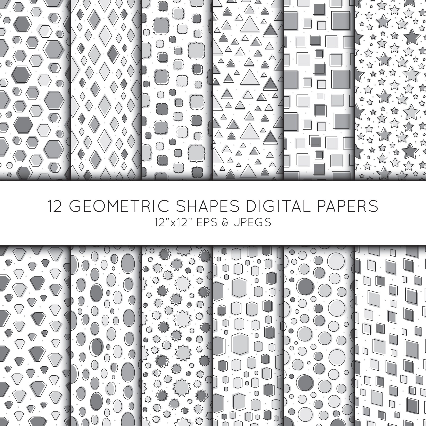 Geometric Digital Paper Geometric Scrapbook Paper Digital - Etsy