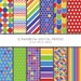 Rainbow Digital Paper, Geometric Scrapbook Paper, Digital Paper Pack ...
