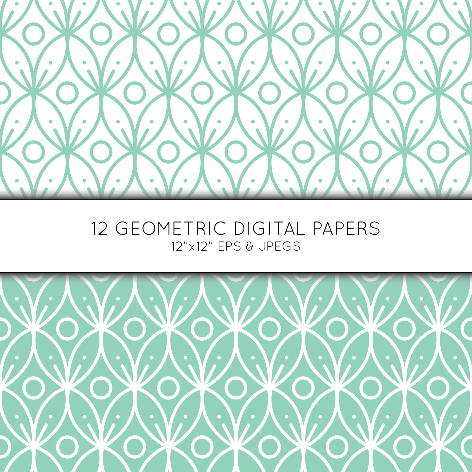 Geometric Digital Paper, Geometric Scrapbook Paper, Digital Paper Pack ...
