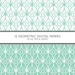 Geometric Digital Paper, Geometric Scrapbook Paper, Digital Paper Pack ...