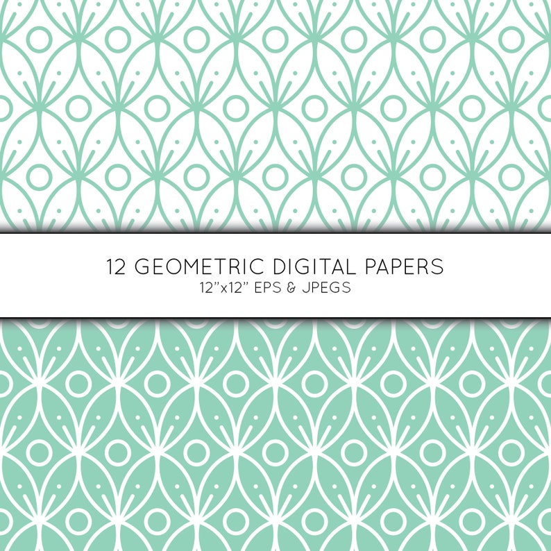 Geometric Digital Paper, Geometric Scrapbook Paper, Digital Paper Pack ...