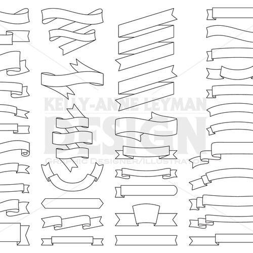 Digital Ribbons Clipart Digital Labels Digital Banner Clip - Etsy