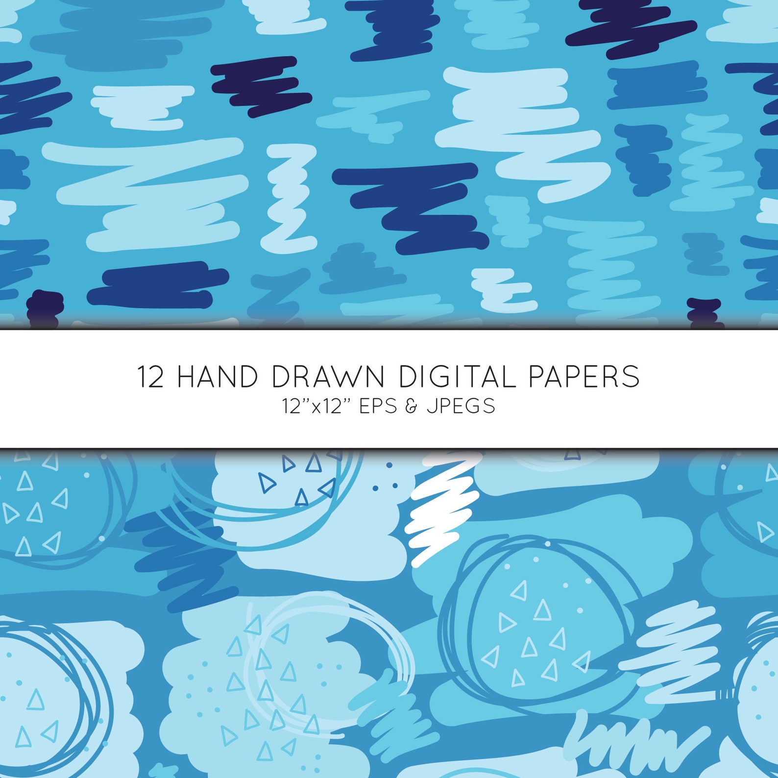 Abstract Digital Paper Hand Drawn Modern Scrapbook Paper - Etsy
