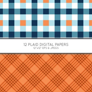 Plaid Digital Paper, Buffalo Plaid Scrapbook Paper, Check Digital Paper ...