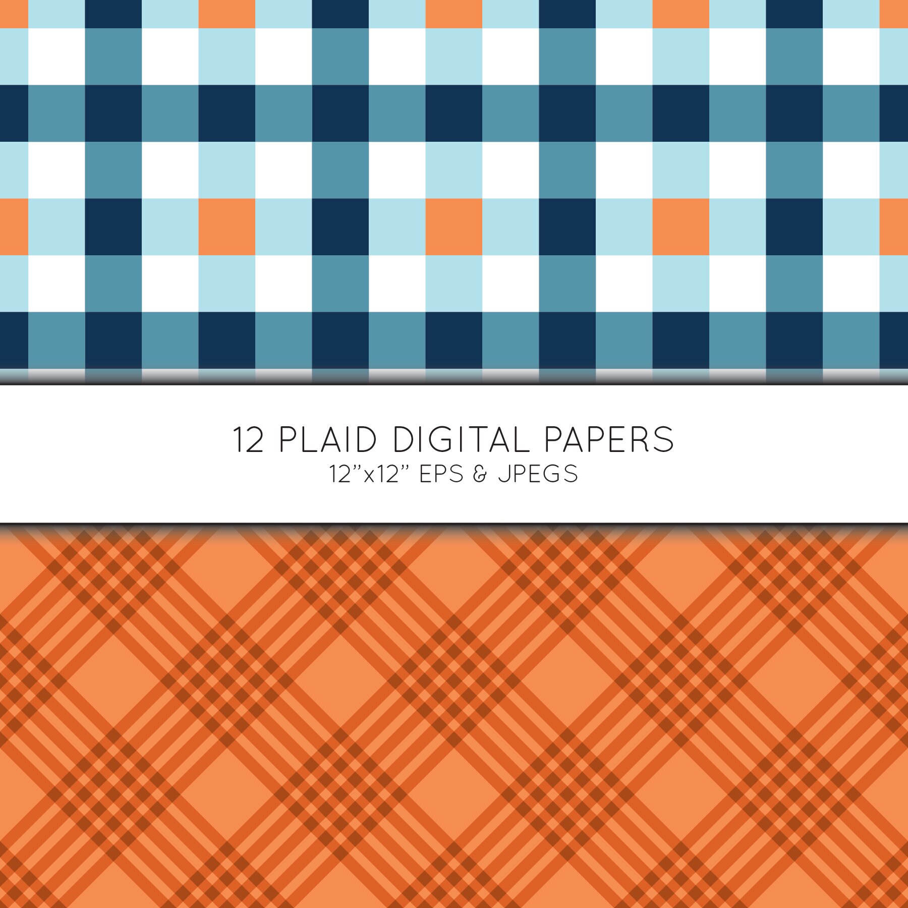 Plaid Digital Paper Buffalo Plaid Scrapbook Paper Check | Etsy