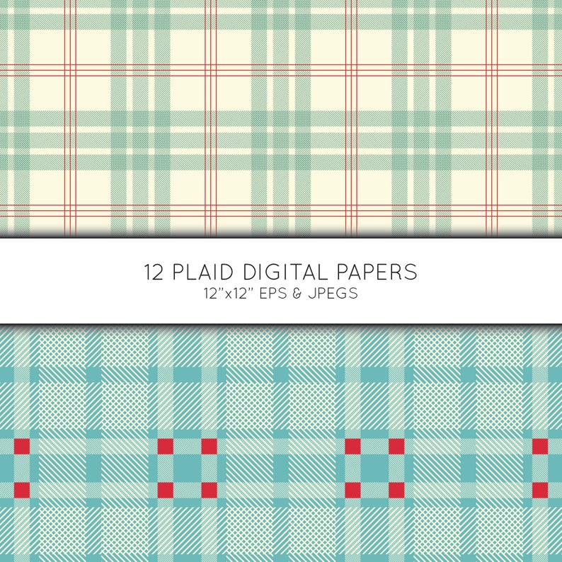 Plaid Digital Paper Buffalo Plaid Scrapbook paper check | Etsy
