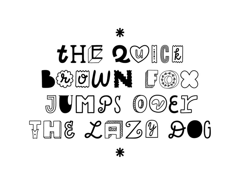 Doodle Alphabet Letters Clipart, Ransom Alphabet, PNG Letters, Hand ...