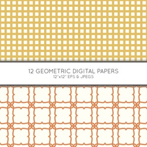 Geometric Digital Paper, Geometric Scrapbook Paper, Digital Paper Pack ...