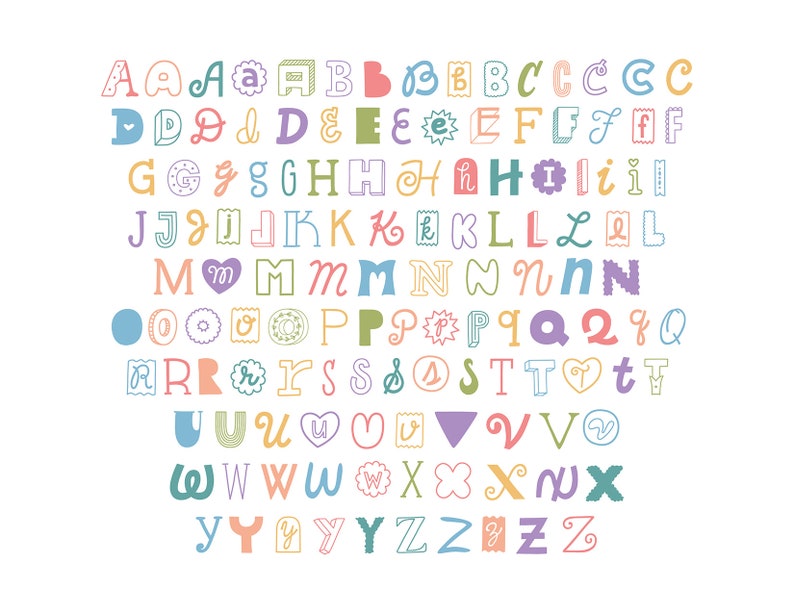 Doodle Alphabet Letters Clipart, Ransom Alphabet, PNG Letters, Hand ...