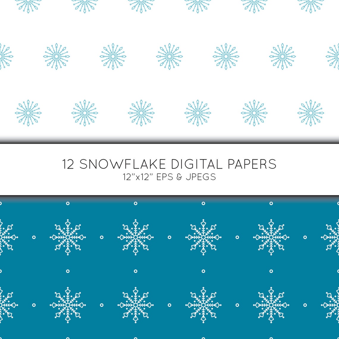 Snowflake Digital Paper Snowflake Scrapbook Paper Digital - Etsy