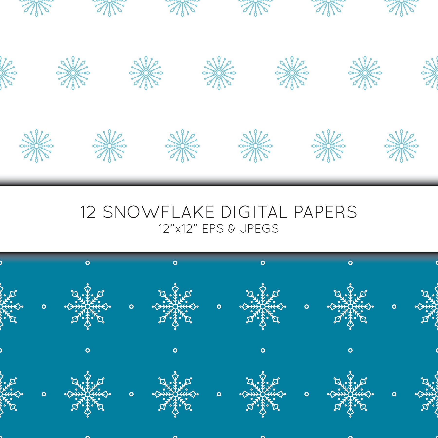 Snowflake Digital Paper Snowflake Scrapbook Paper Digital - Etsy