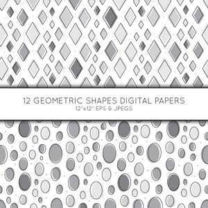 Geometric Digital Paper, Geometric Scrapbook Paper, Digital Paper Pack ...