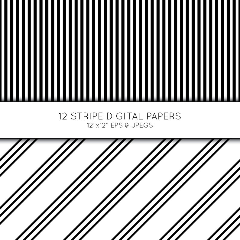 Stripe Digital Paper Striped Scrapbook Paper Stripes Digital | Etsy