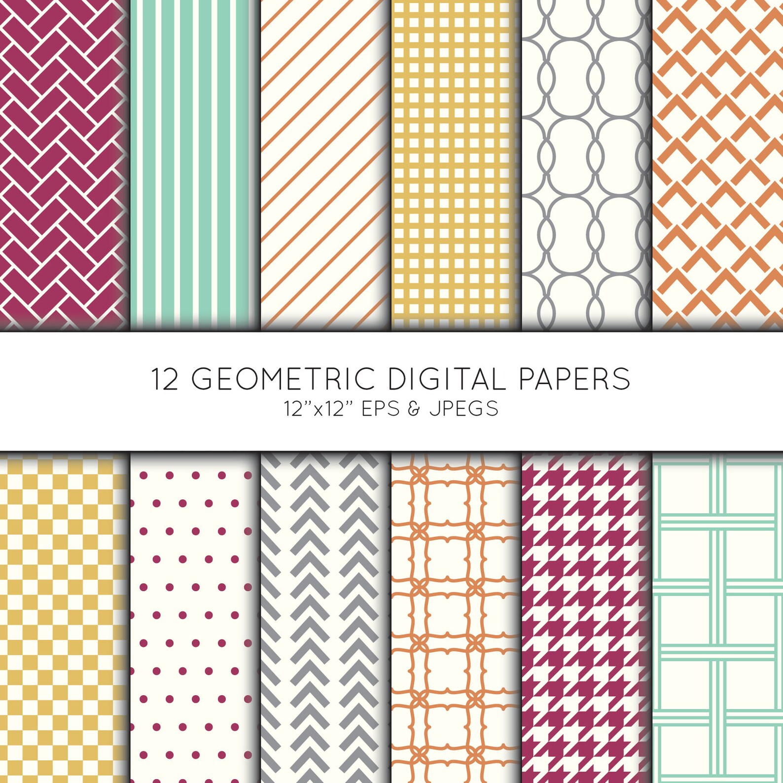 Geometric Digital Paper Geometric Scrapbook Paper Digital - Etsy