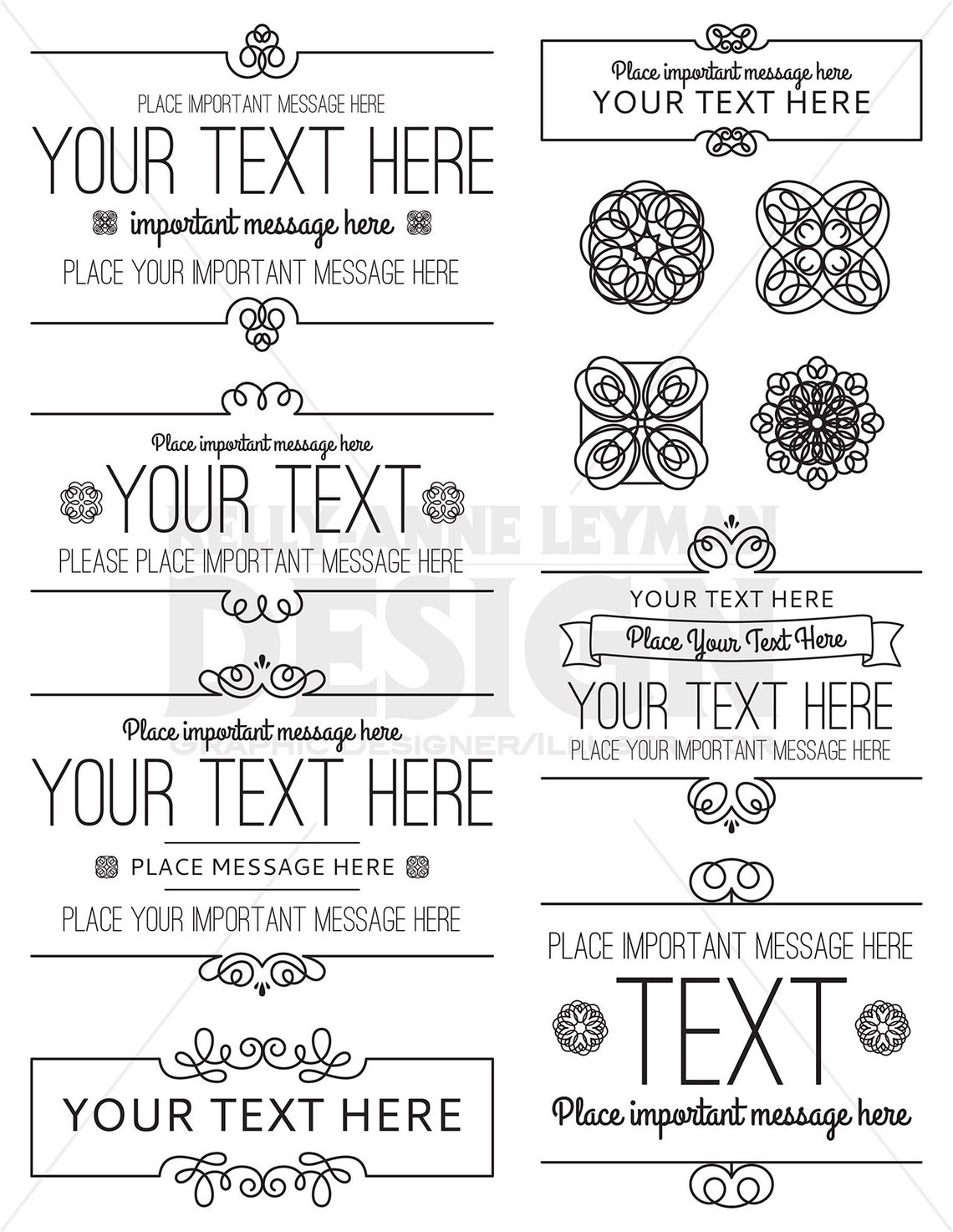 Digital Frames Labels Clipart Digital Borders Digital Clip - Etsy