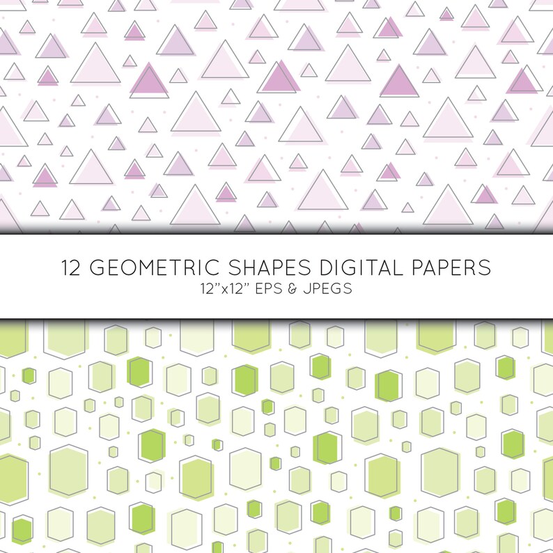 Geometric Digital Paper Geometric Scrapbook Paper Digital - Etsy