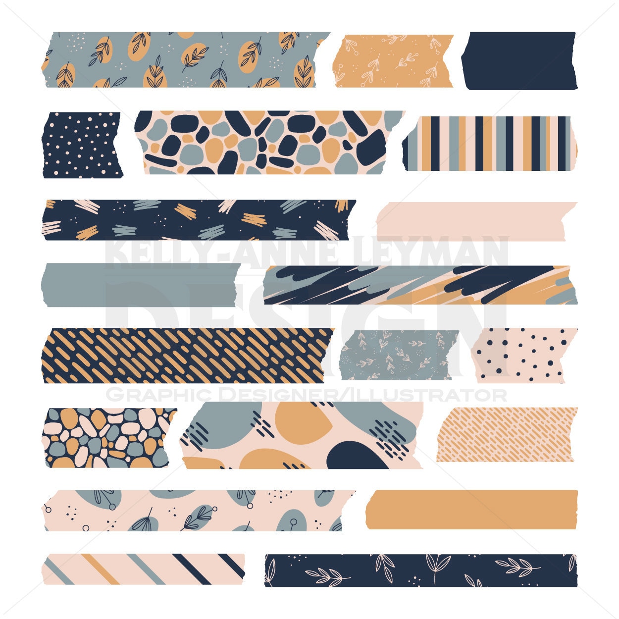 Digital Washi Tape Clipart Printable Washi Tape Modern - Etsy