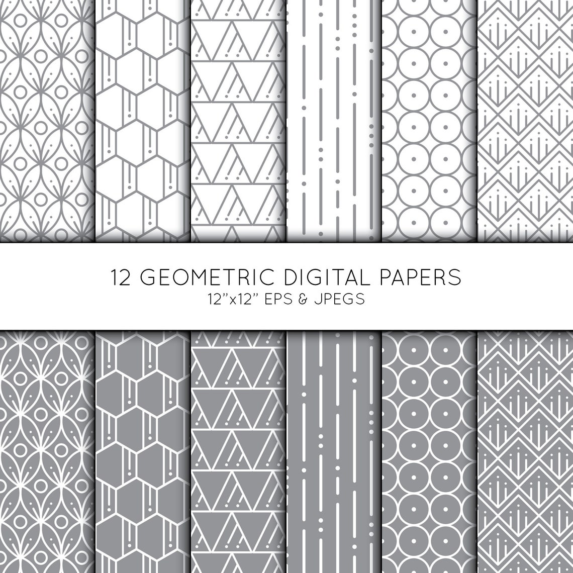 Geometric Digital Paper Geometric Scrapbook Paper Digital - Etsy