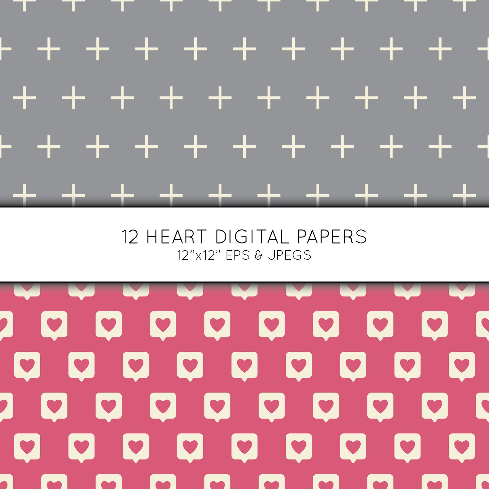 Valentine Digital Paper Heart Scrapbook Paper Heart Digital - Etsy