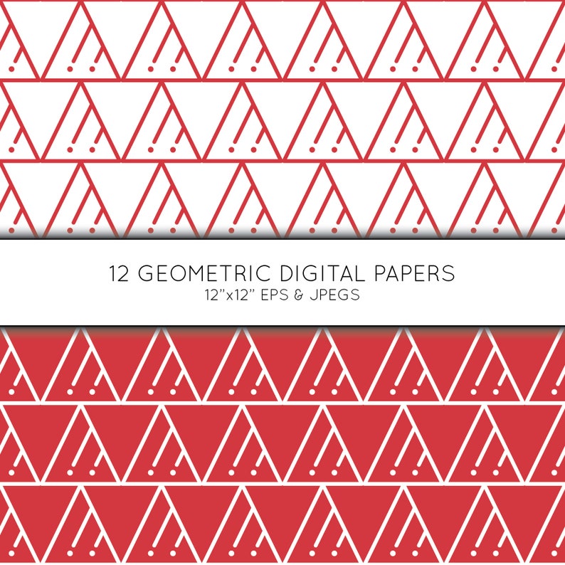 Geometric Digital Paper, Geometric Scrapbook Paper, Digital Paper Pack ...