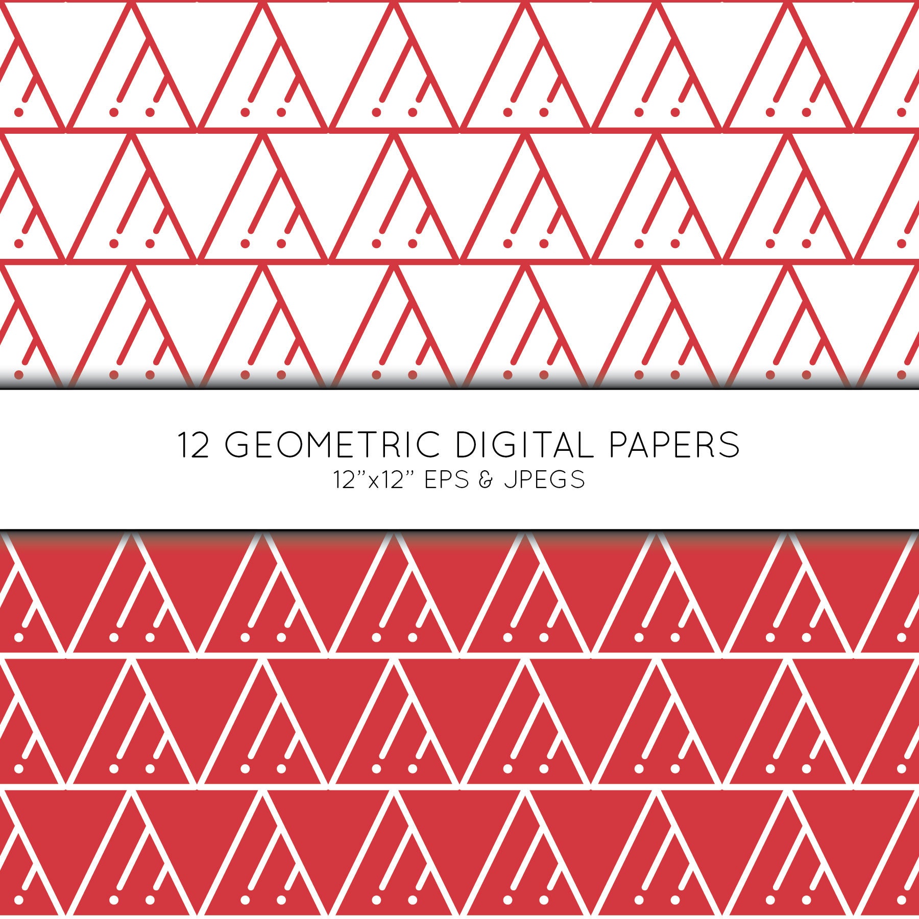Geometric Digital Paper, Geometric Scrapbook Paper, Digital Paper Pack ...