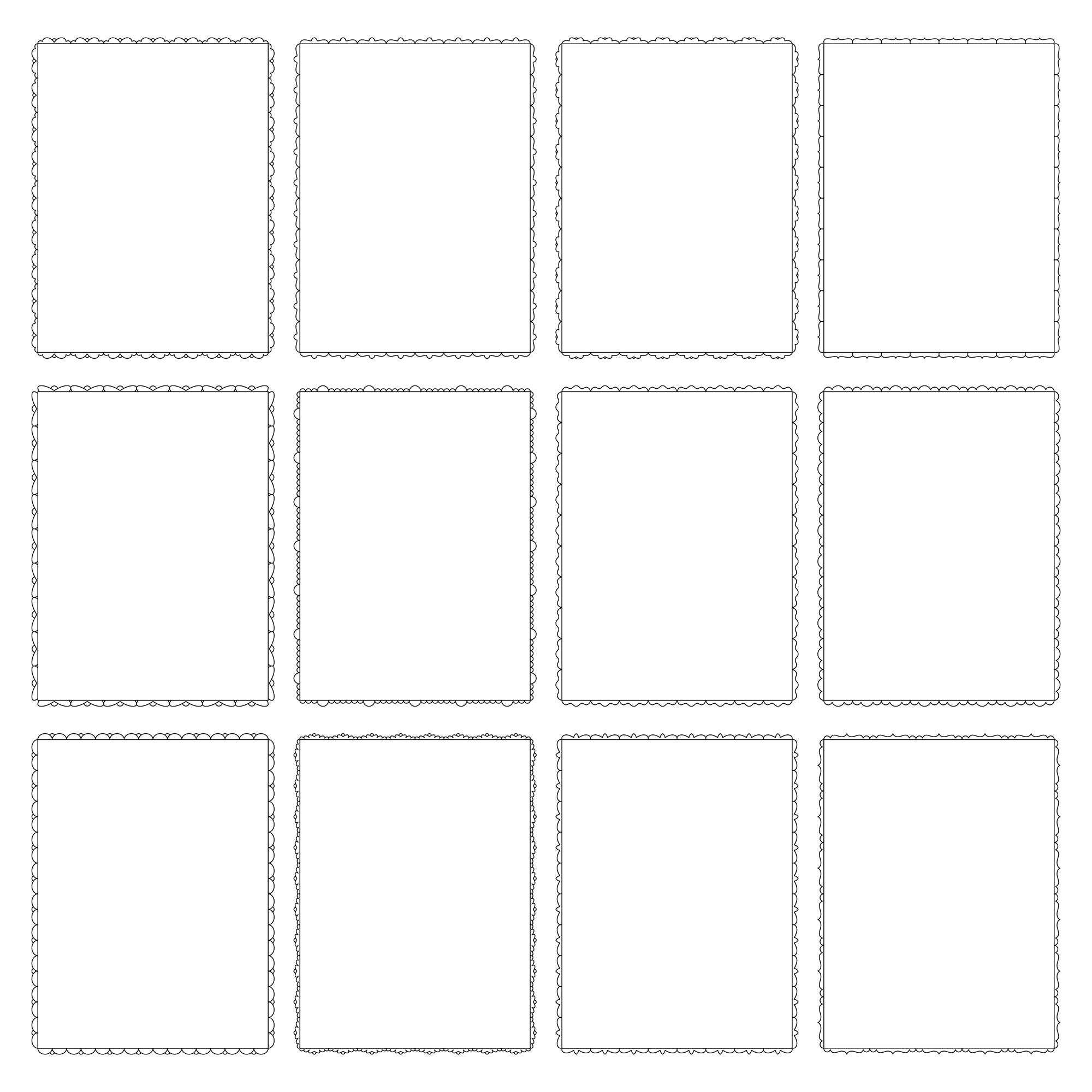 Digital Frames Clipart, Digital Borders, 8.5 X 11 Frames, Border Clip ...