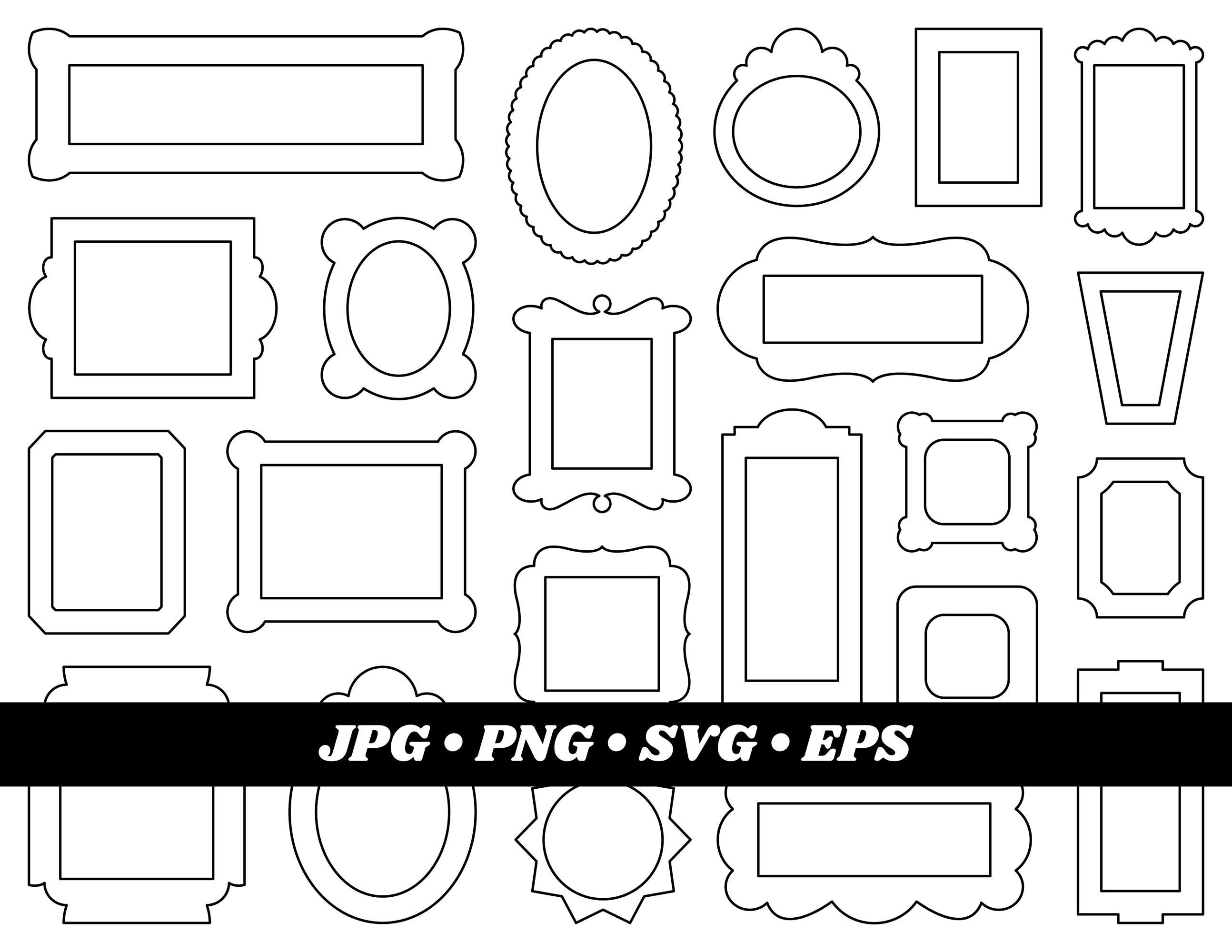 Digital Frames Clipart, Digital Labels Clip Art Set, Digital Clip Art ...