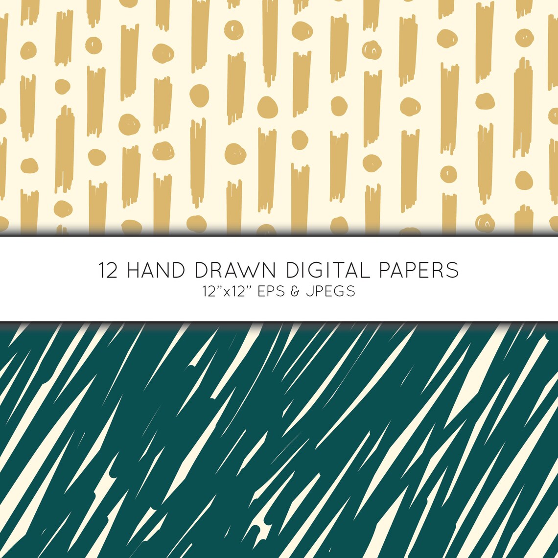 Hand Drawn Scrapbook Paper Doodle Digital Paper Minimalist - Etsy
