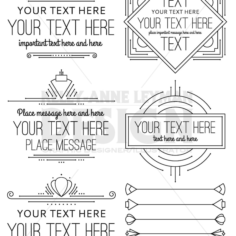 Art Deco Label Vector - Etsy