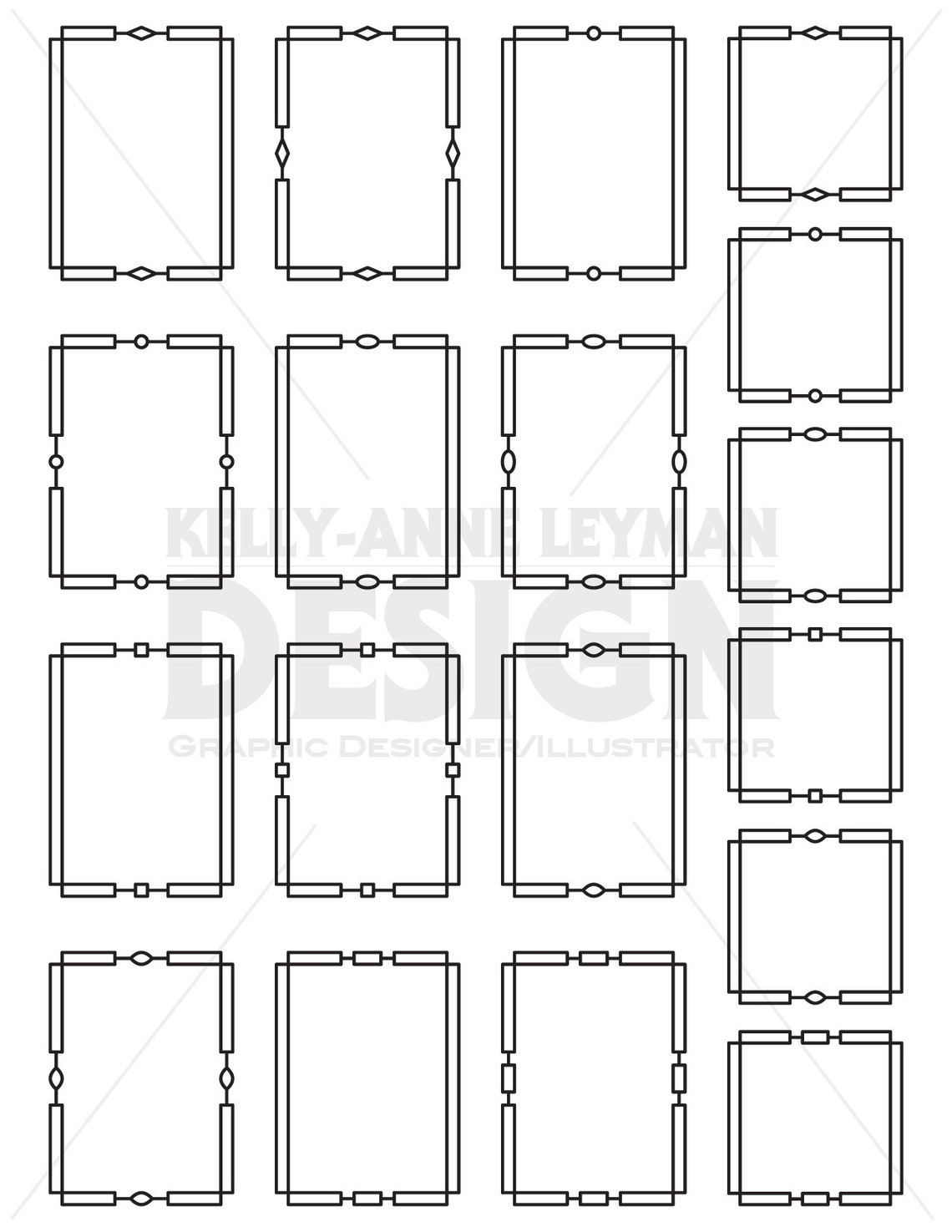 Geometric Digital Frames Clipart, Digital Borders, Digital Labels Clip ...