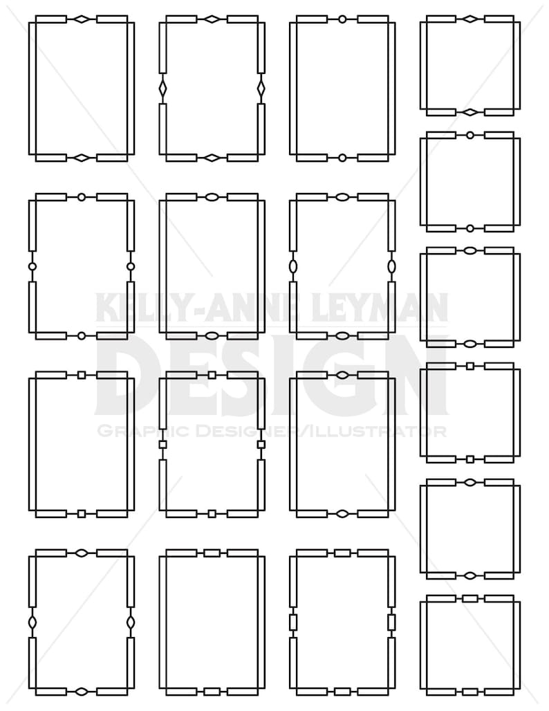 Geometric Digital Frames Clipart, Digital Borders, Digital Labels Clip ...