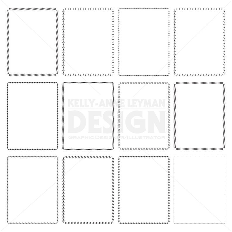 Digital Frames Clipart Digital Borders 8.5 X 11 Leaf - Etsy