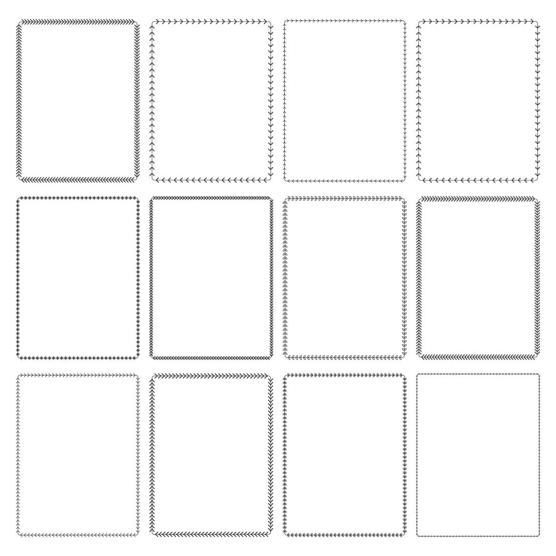 Digital Frames Clipart, Digital Borders, 8.5 X 11, Leaf, Laurel Border ...