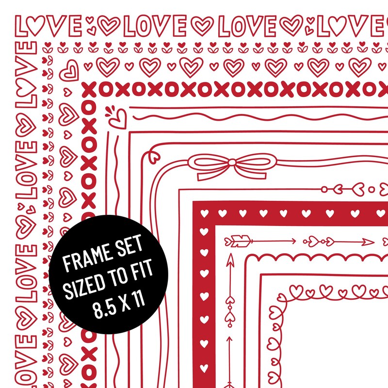 Valentines Borders - Etsy