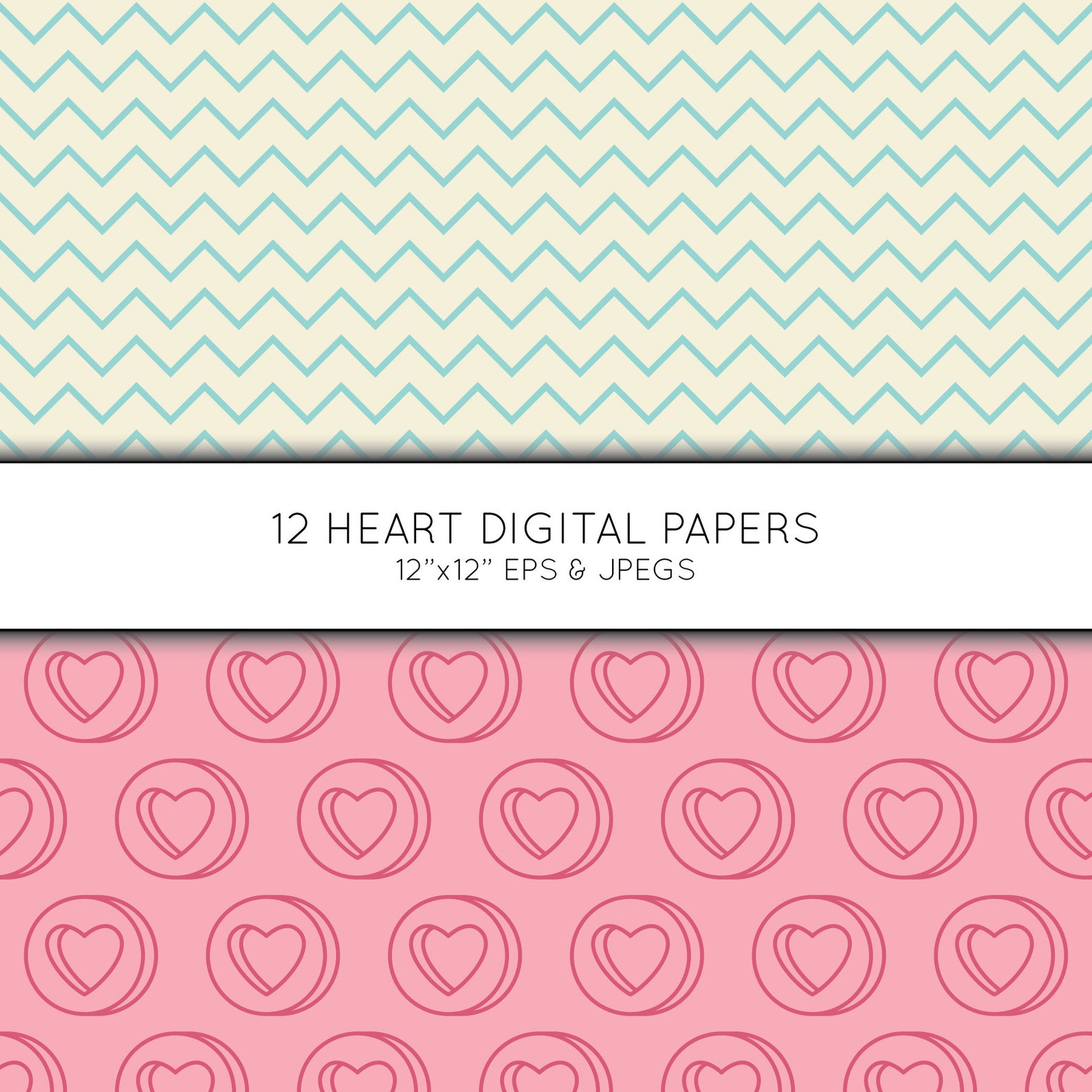 Valentine Digital Paper Heart Scrapbook Paper Heart Digital - Etsy