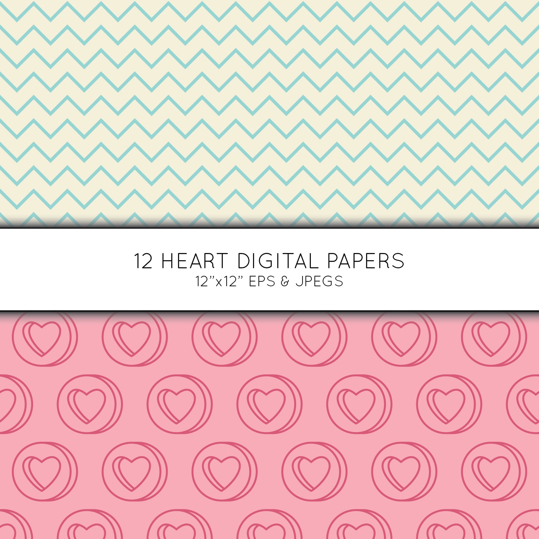 Valentine Digital Paper, Heart Scrapbook Paper, Heart Digital Paper ...