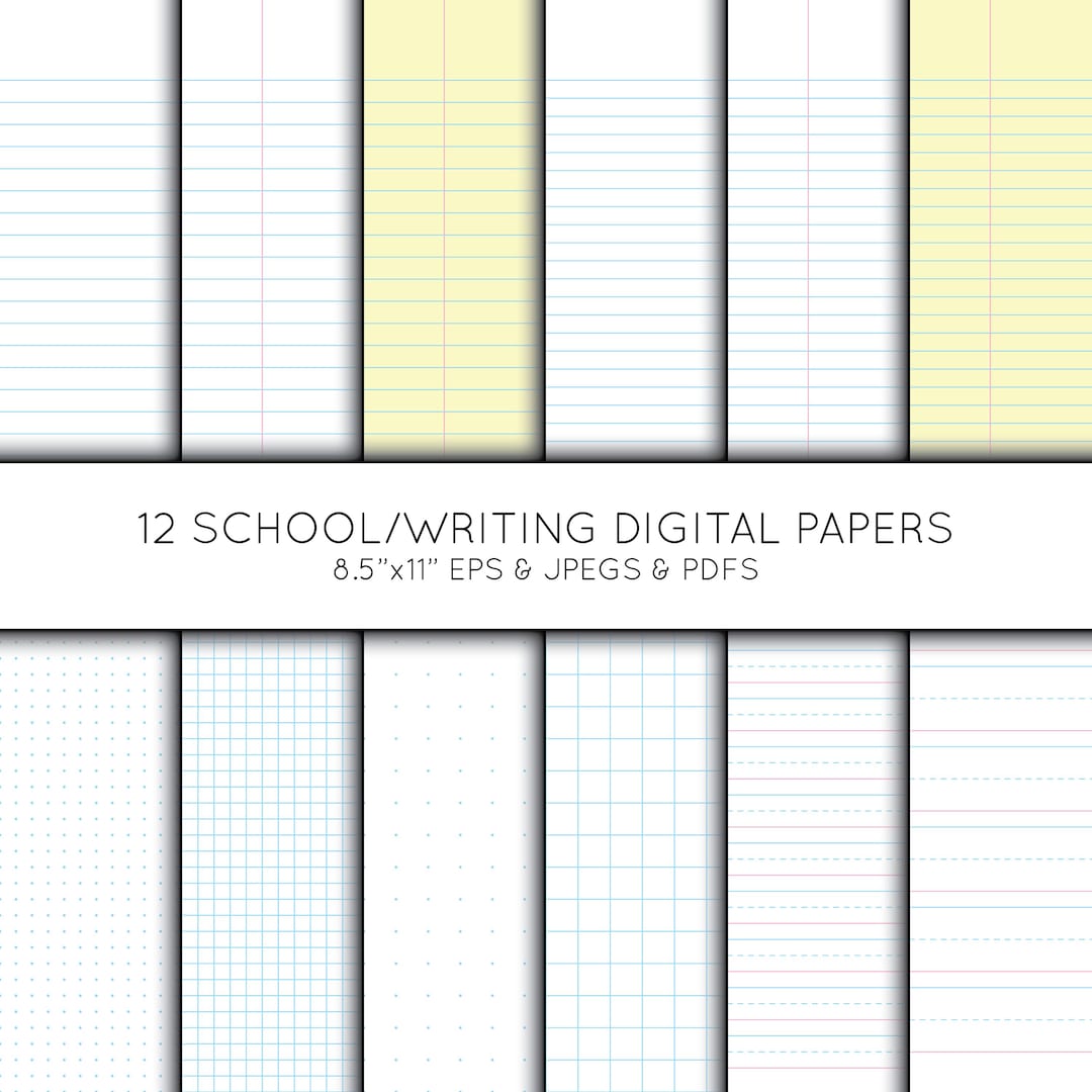School Digital Paper, Pre School Paper, Note Paper, Dot Grid Paper ...