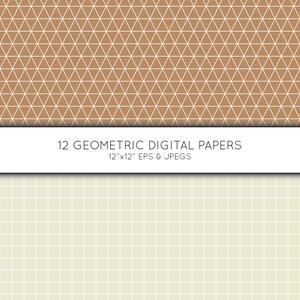 Geometric Digital Paper, Geometric Scrapbook Paper, Digital Paper Pack ...