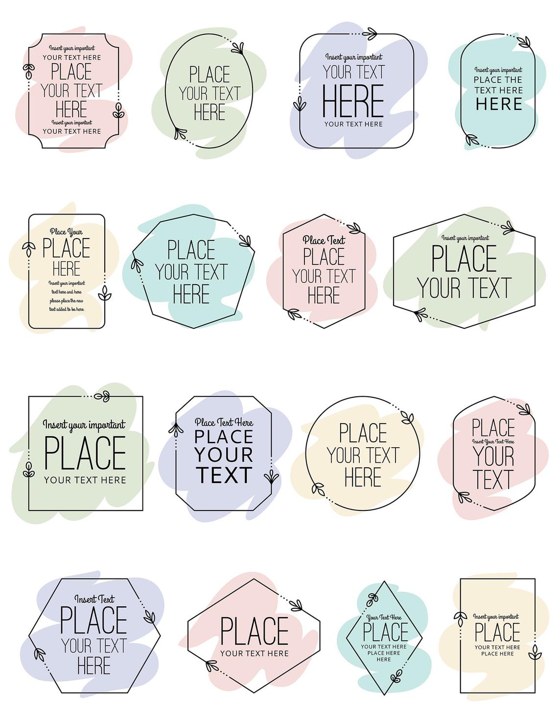 Digital Frames Clipart, Digital Labels Clip Art Set, Digital Clip Art ...