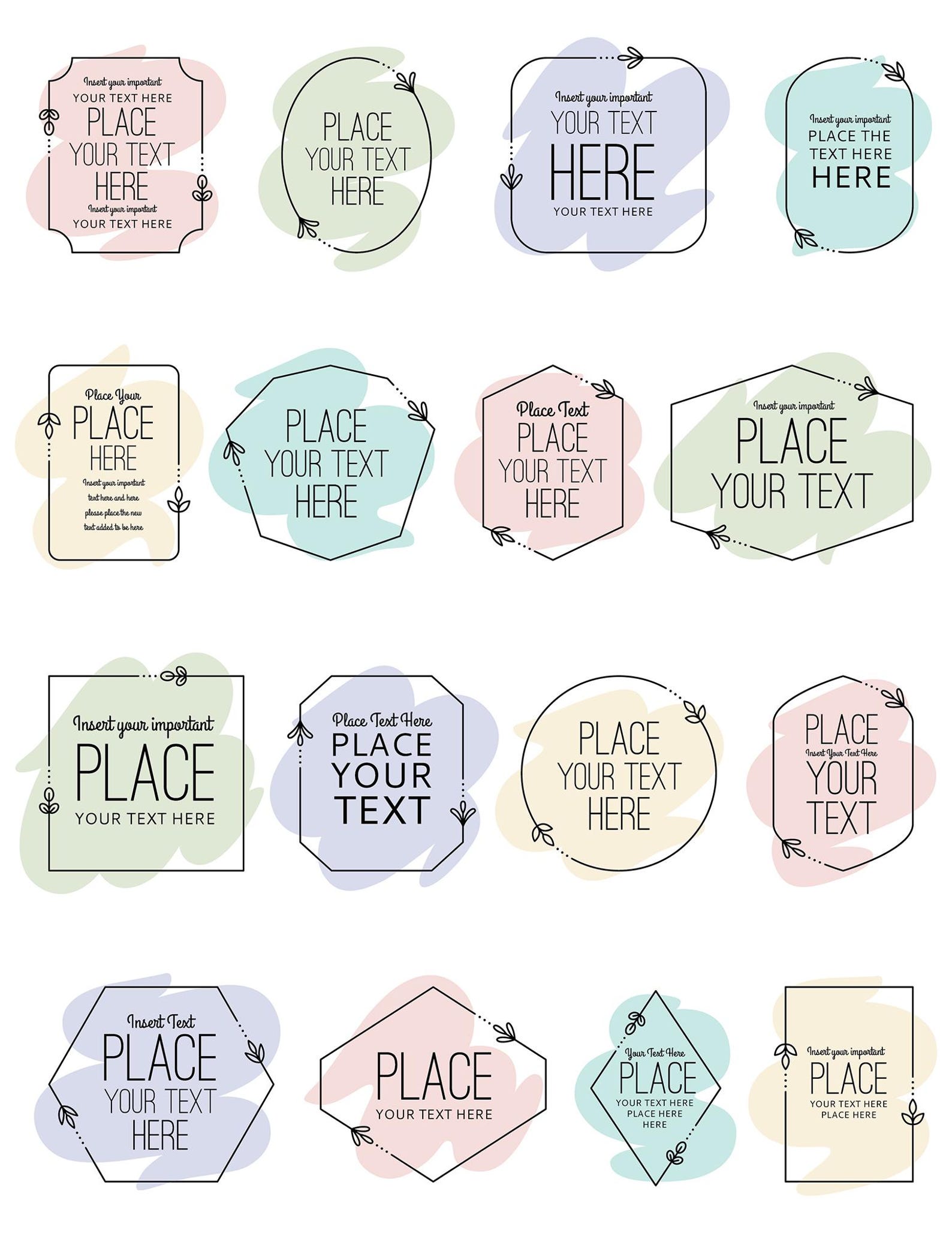 Digital Frames Clipart, Digital Labels Clip Art Set, Digital Clip Art ...