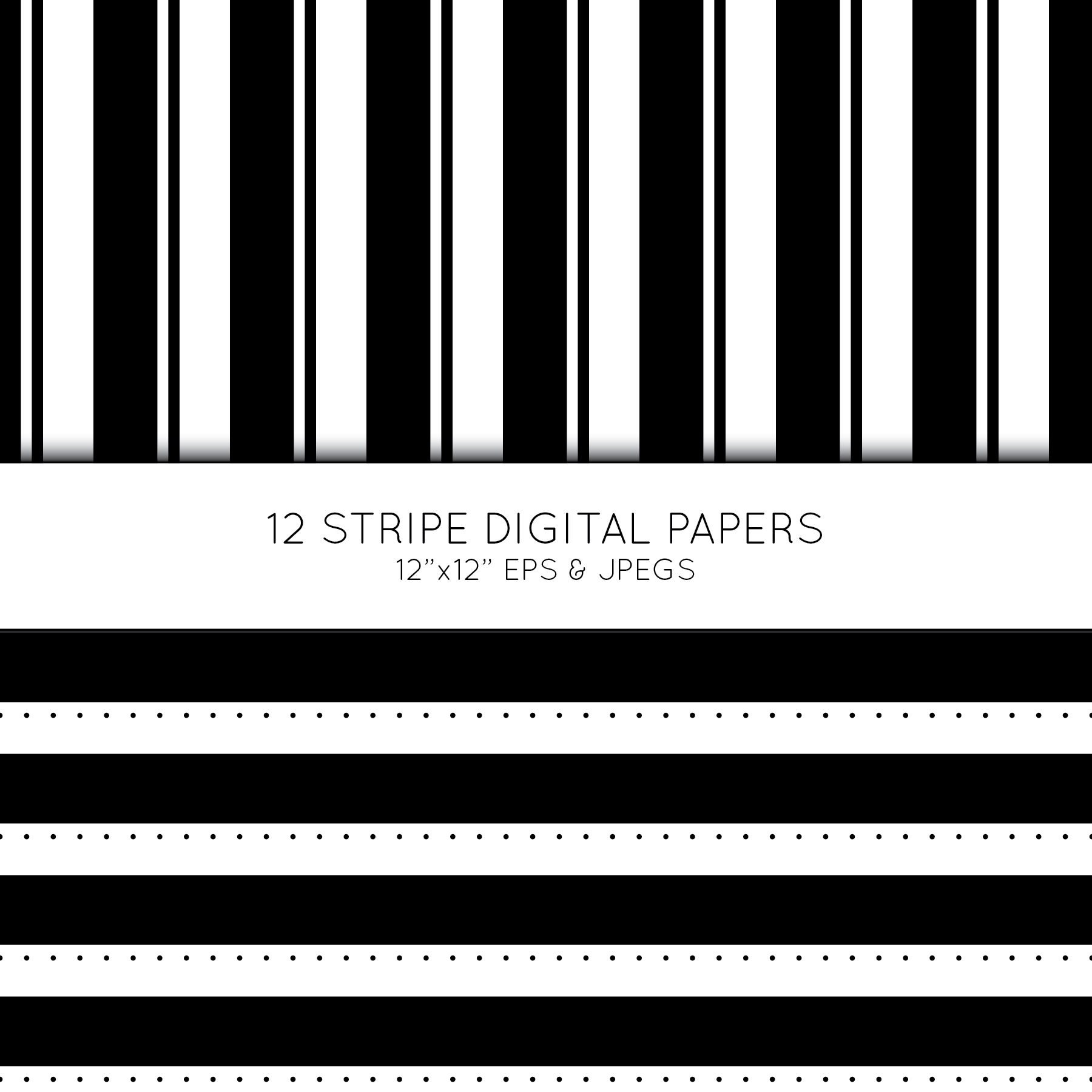 Stripe Digital Paper, Striped Scrapbook Paper, Stripes Digital Paper ...